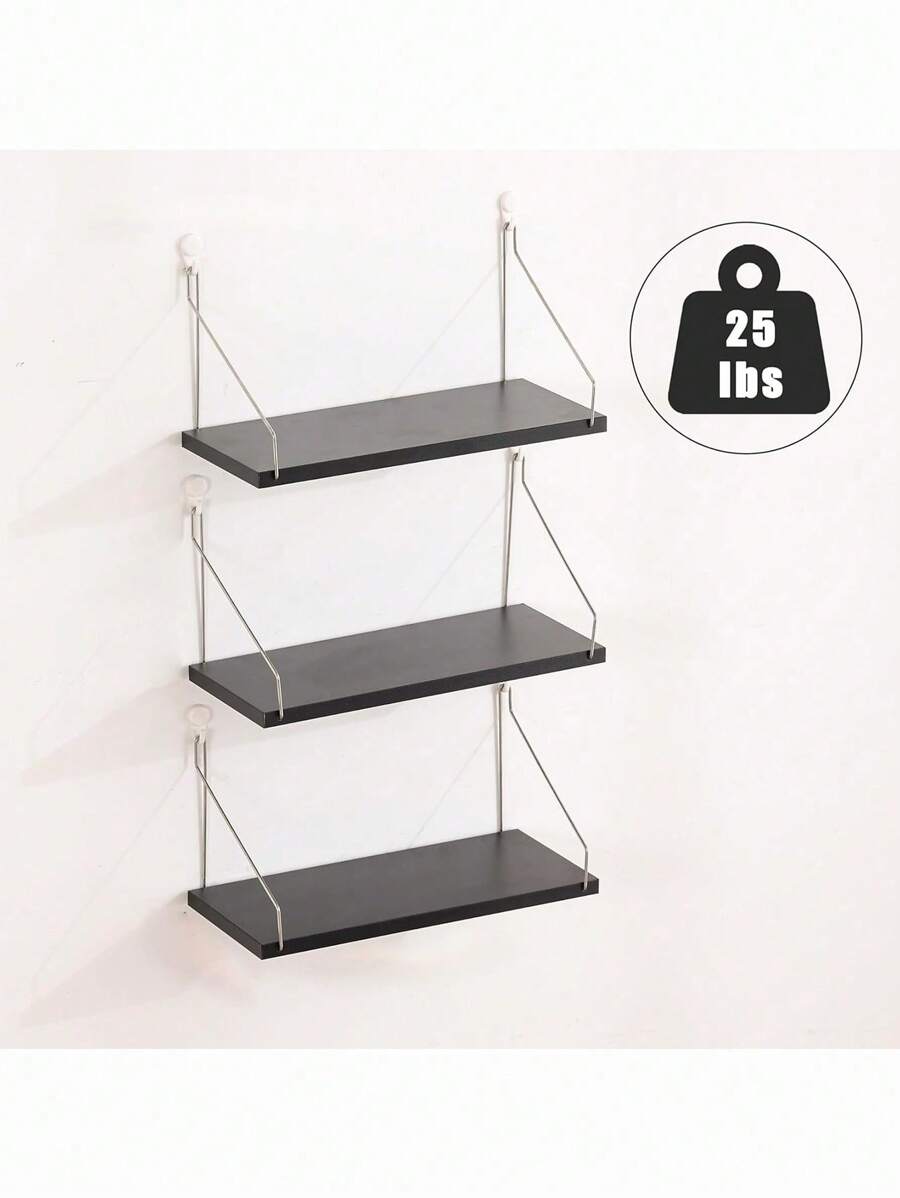 3pcs/Set Wall Storage Shelves Hanging Racks, No-Drill, Wall Mounted ...