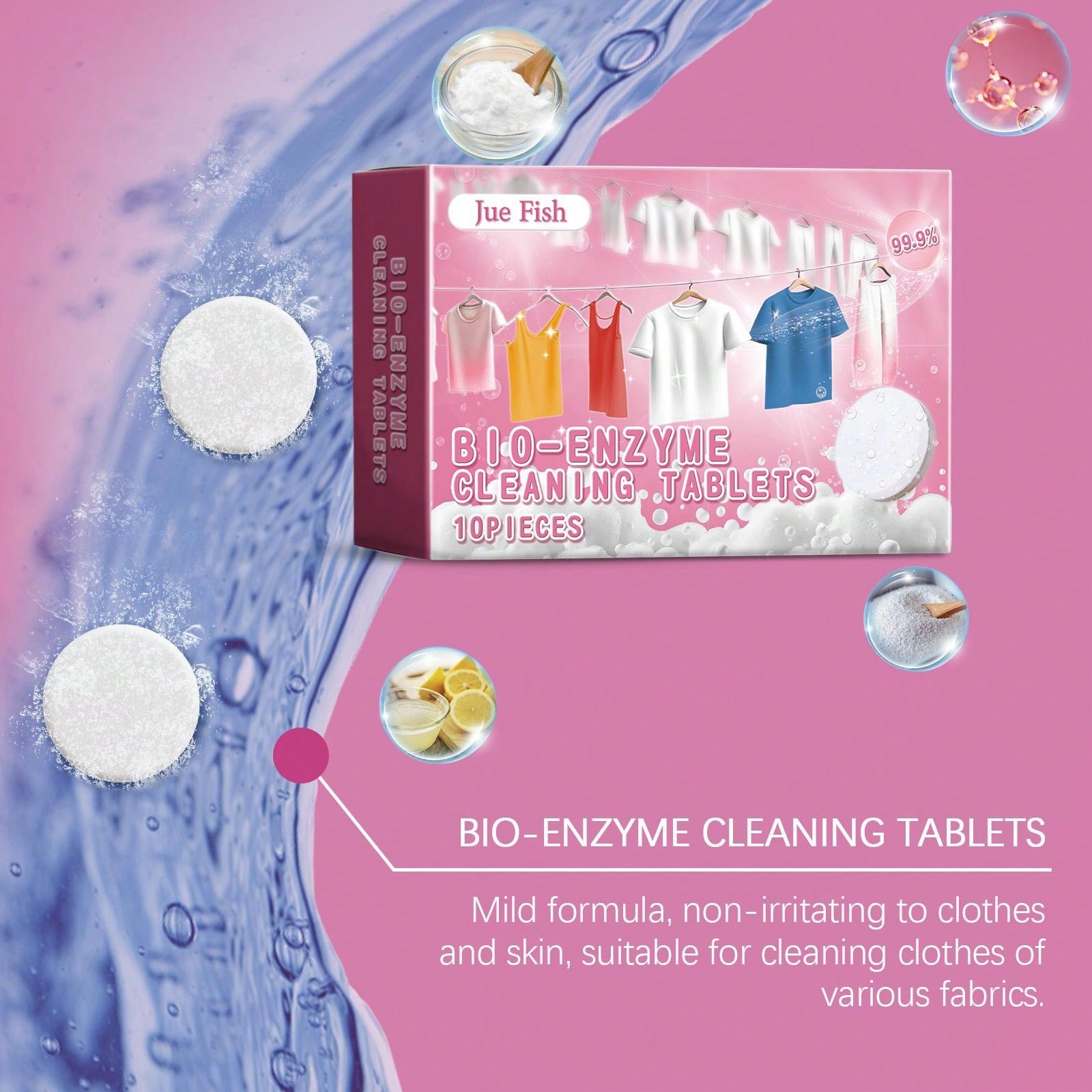 Biological Enzyme Laundry Detergent Sheets, Effective For Removing ...