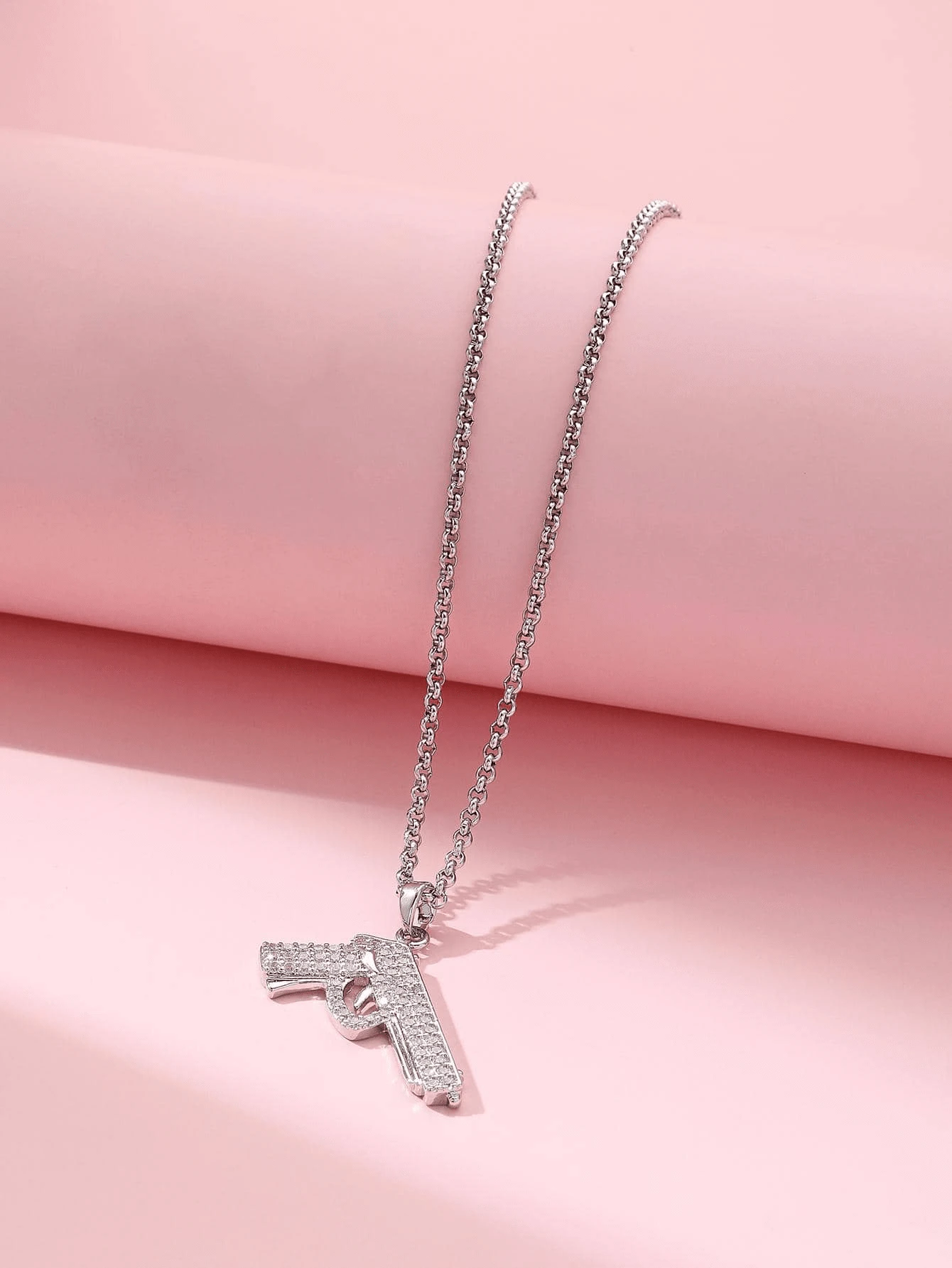 1pc Gun Pistol Riffle Solid Golden Finish Pendant Stainless Steel Real ...