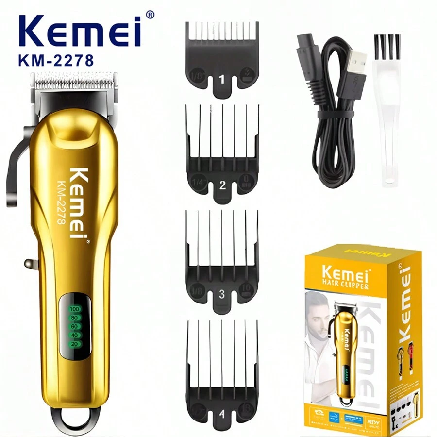 Kemei Oplaadbare haartrimmer Kemei KM-2278 - 5 afneembare opzetstukken voor baard/hoofdhuid ...