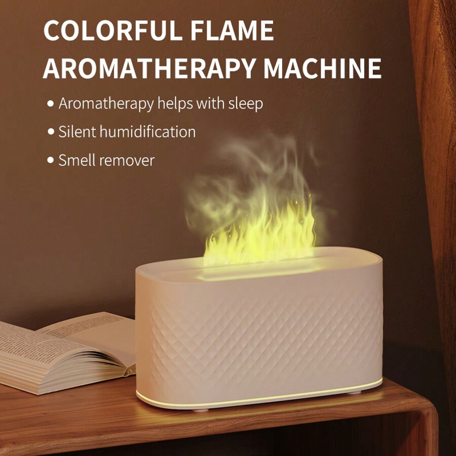 2025 New Ultrasonic Usb Home Desktop Flame Diffuser Fire Flame ...