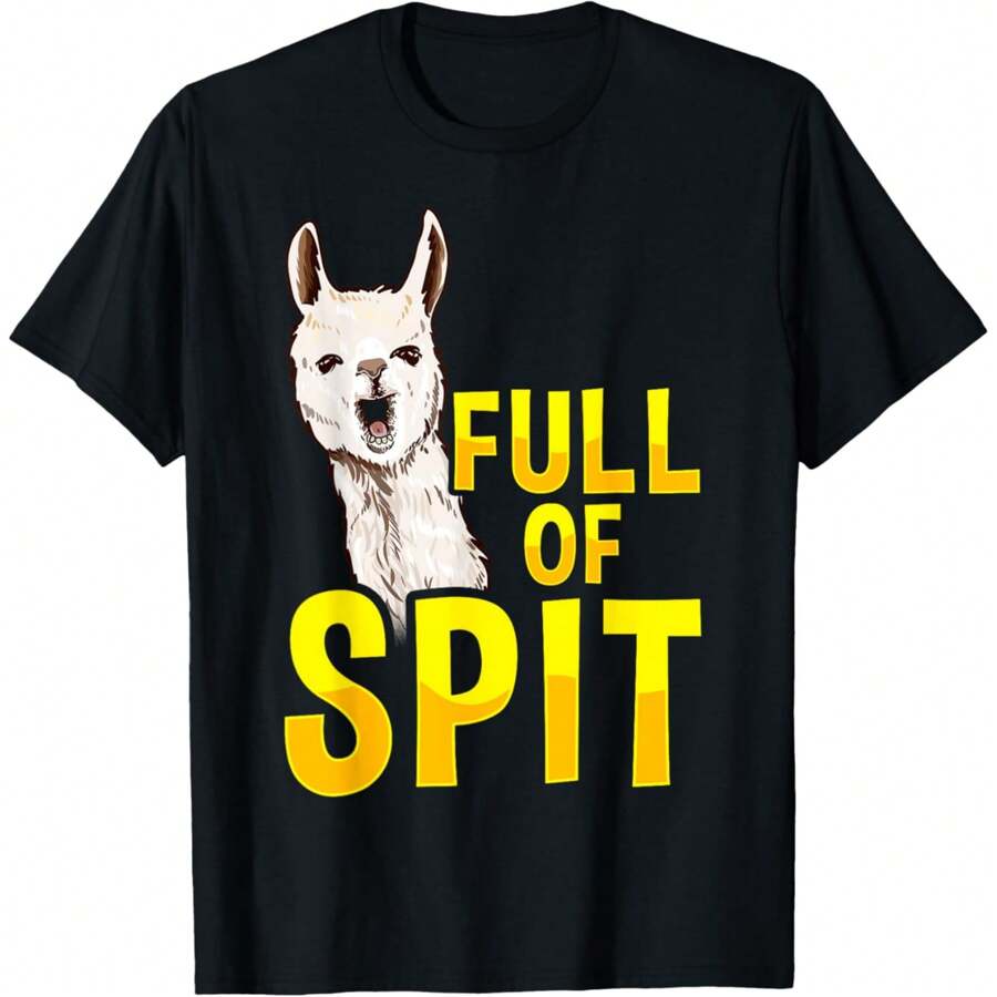 Funny Alpaca Full Of Spit Hilarious Llama Meme T-Shirt | SHEIN USA