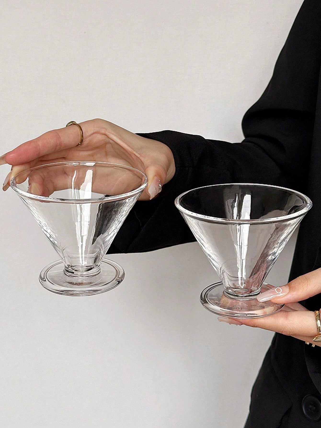 6pcs Vintage French Style Glass Cup Set, Aesthetic Iced Coffee ...