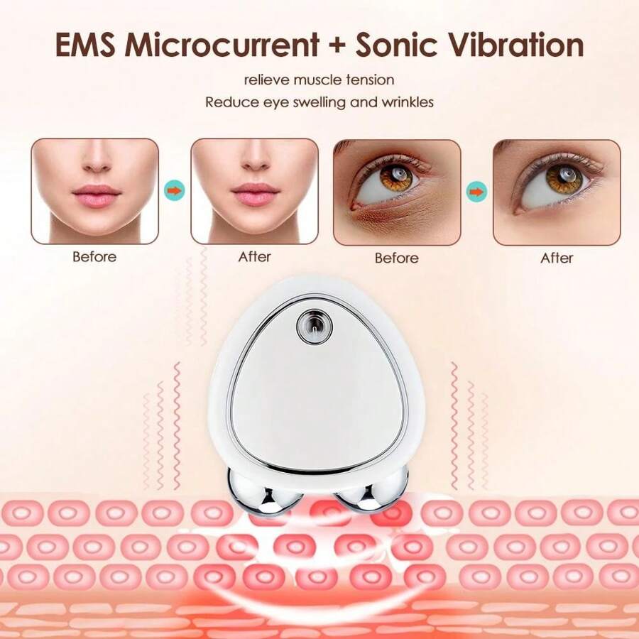 Electric Face Lift Devices EMS Microcurrent Vibration Face Lift Up Roller Skin Tightening Facial ...