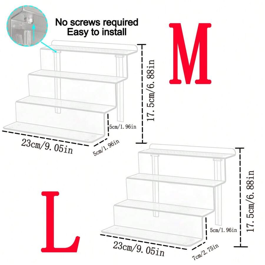 Acrylic Display Stands For Figurines, Transparent Tiered Shelf ...