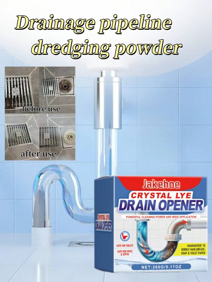 260g Drain Cleaning Powder, Odorless & Unblocks Clogged Drains ...