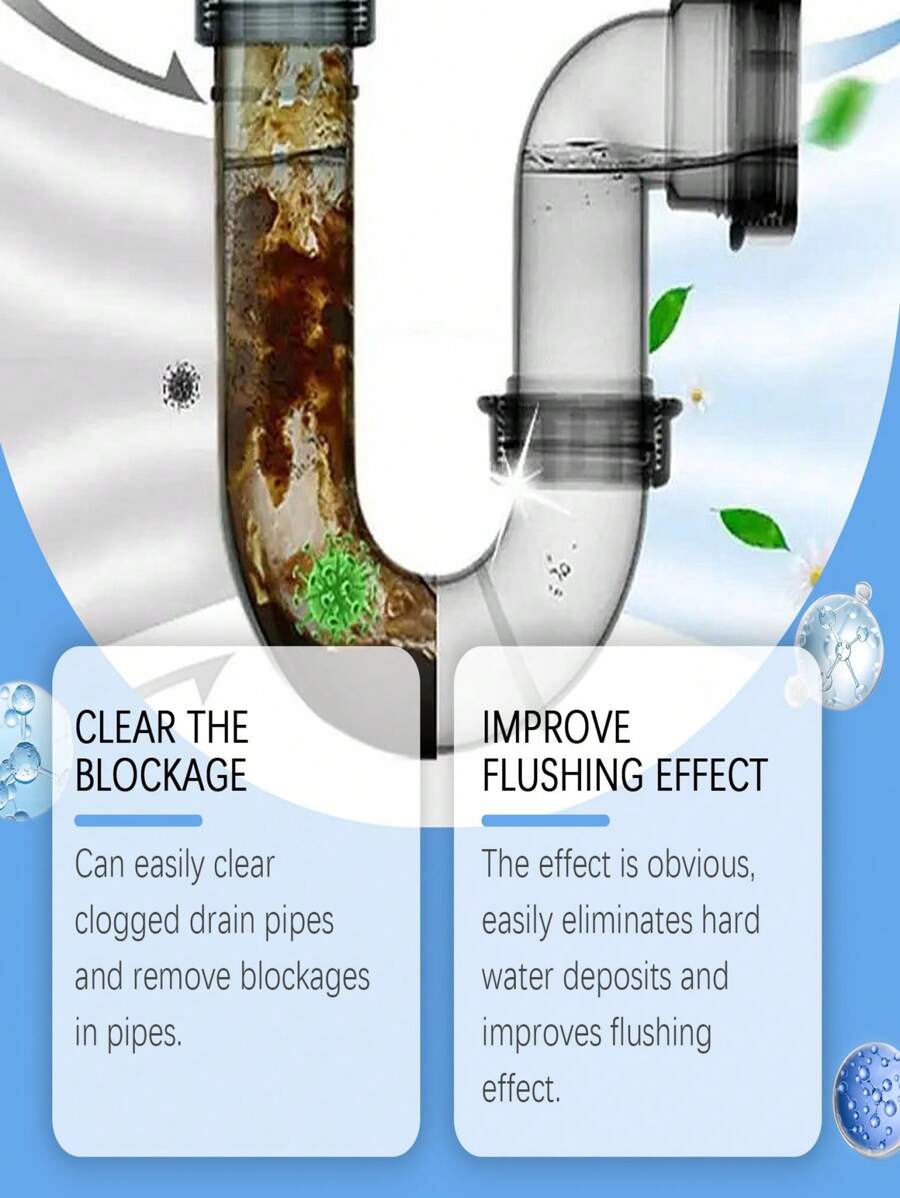 260g Drain Cleaning Powder, Odorless & Unblocks Clogged Drains ...