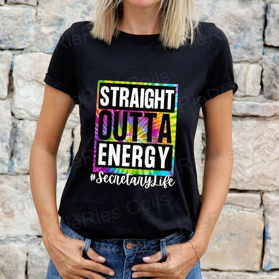 Funny Secretary Straight Out Of Energy, Secretary Appreciation Gift ...