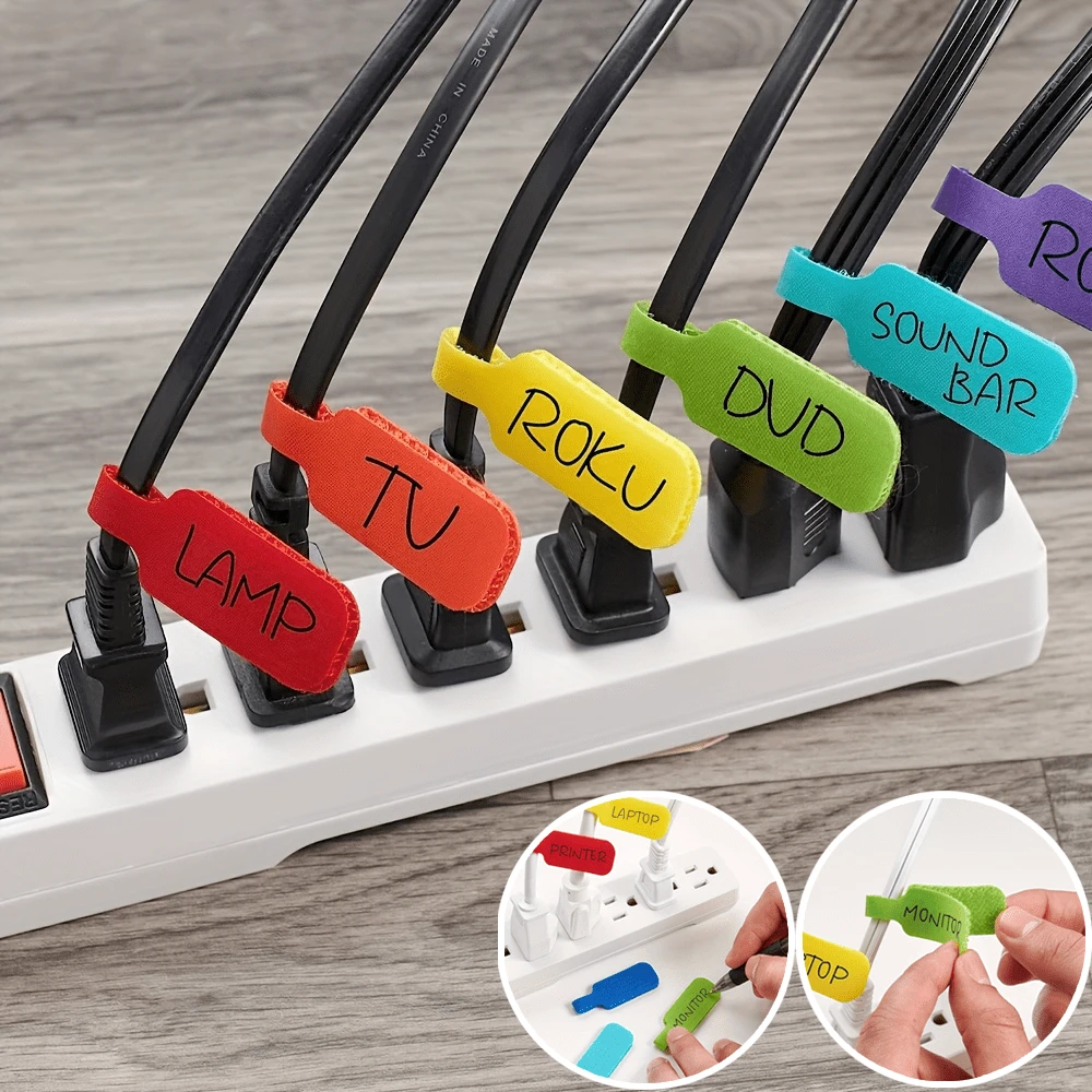 24pcs Colorful Writeable Cable Labels - Wire Tags For Organization And ...