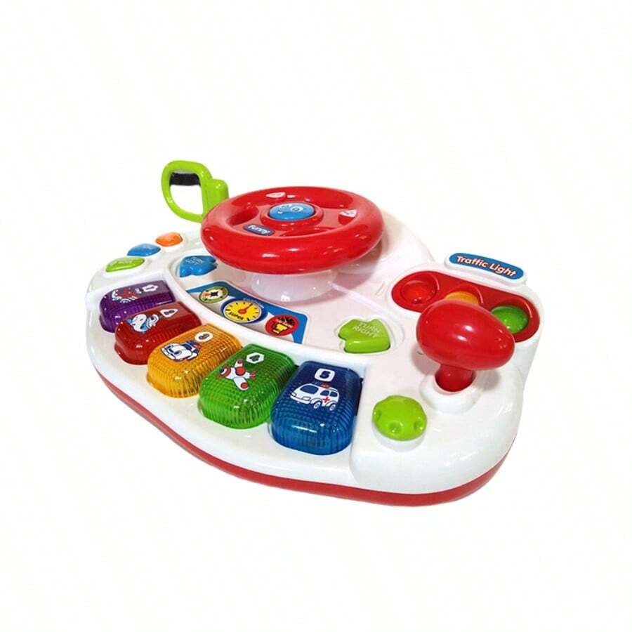 Baby Musical Steering Wheel Toy - Traffic Light Sound Tummy Time ...