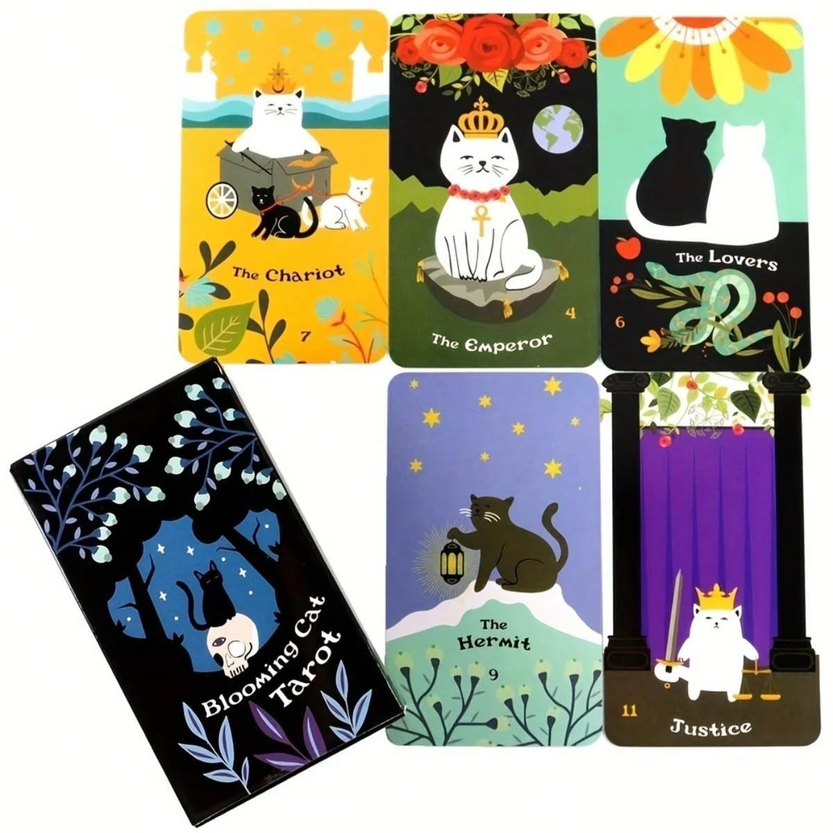 Blooming Cat Tarot Cards-Authenticity Meets Feline Humor In A Complete 78-Card Set,Funny Fortune ...
