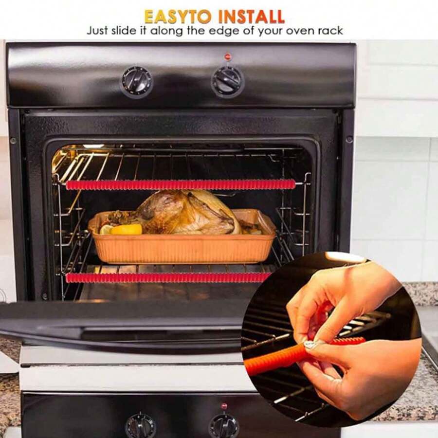 Heat Resistant Silicone Oven Rack Guard - Long Silicone Protector To ...