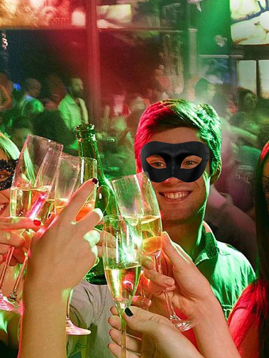 1pc/ Masquerade Mask Couple Dress Venetian Black Lace Mask, Carnival ...