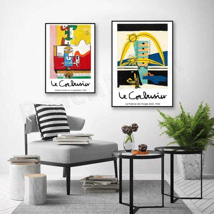 1pc Le Corbusier Poetry Prints Abstract Art Le Corbusier Cubist Canvas ...