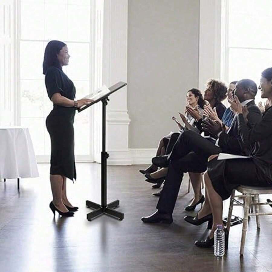 Classic Lectern Stand, Height Adjustable Mobile Podium, Multi-Purpose ...