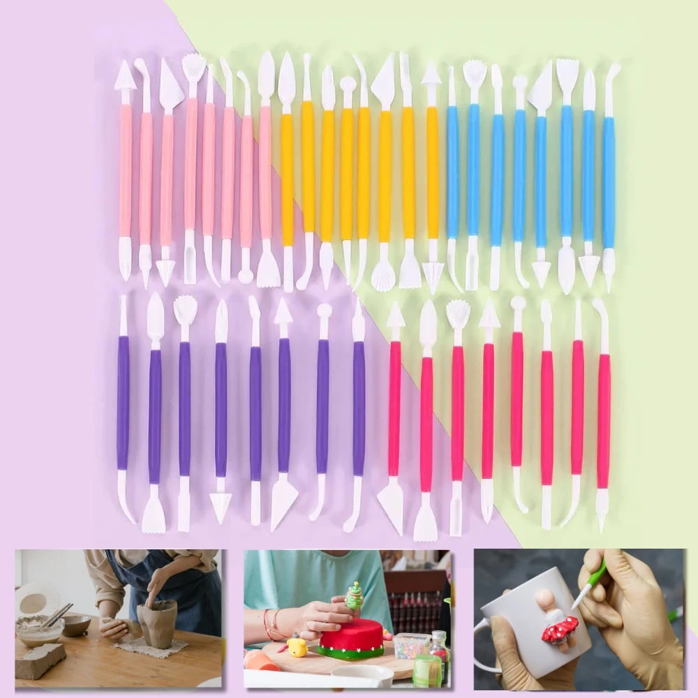 Set Of 8 Double-Ended Tools For Modeling Clay And Fondant ...