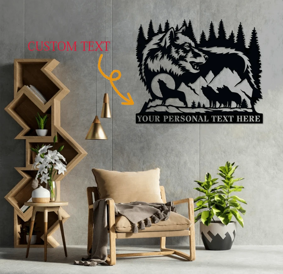 Personalized Wolf Howling Metal Sign: The Ideal Gift For Customizing ...