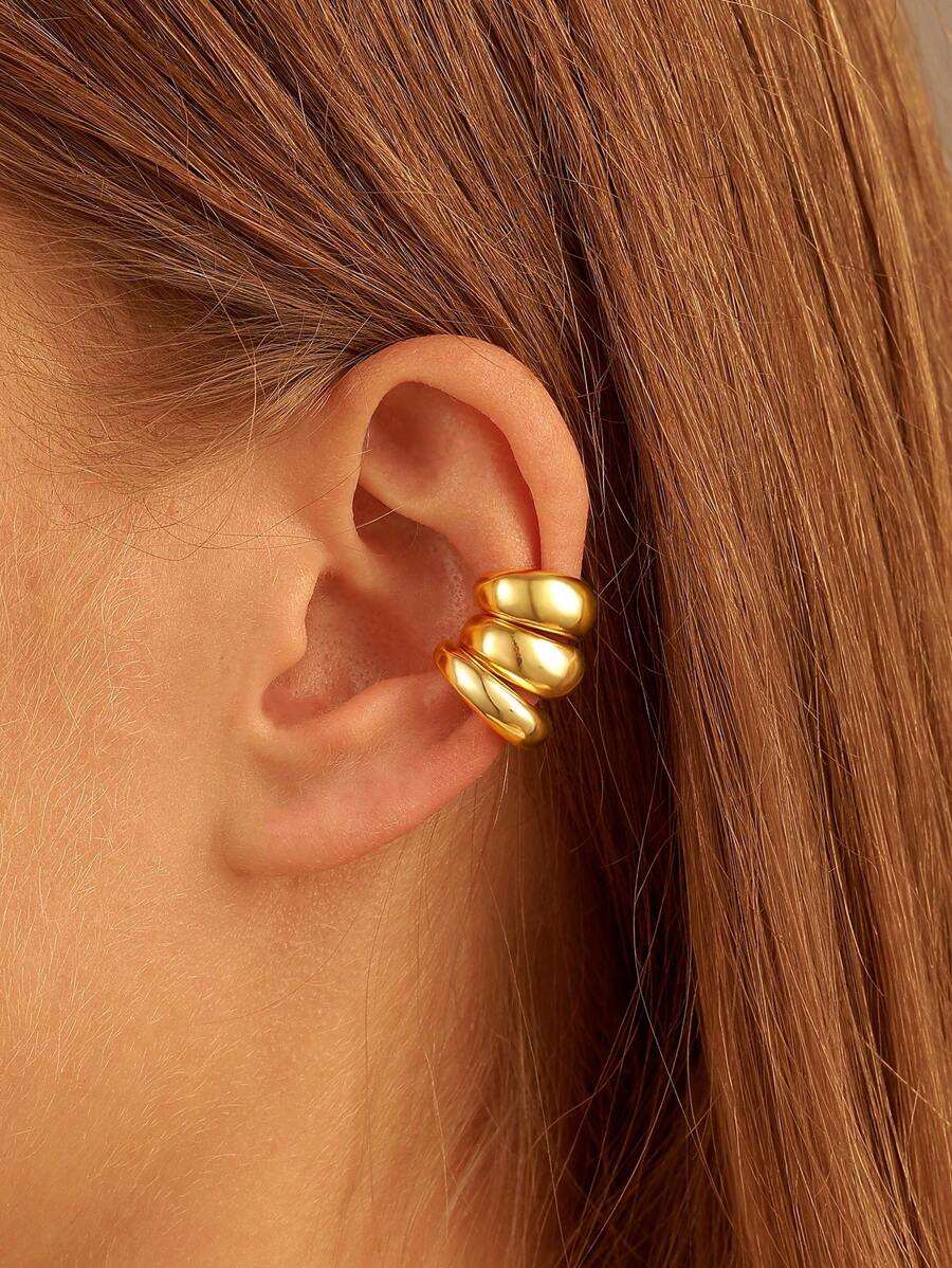 3 Pcs Minimalist Golden Color Ear Cuffs Set Women Cuff Earrings Jewelry ...