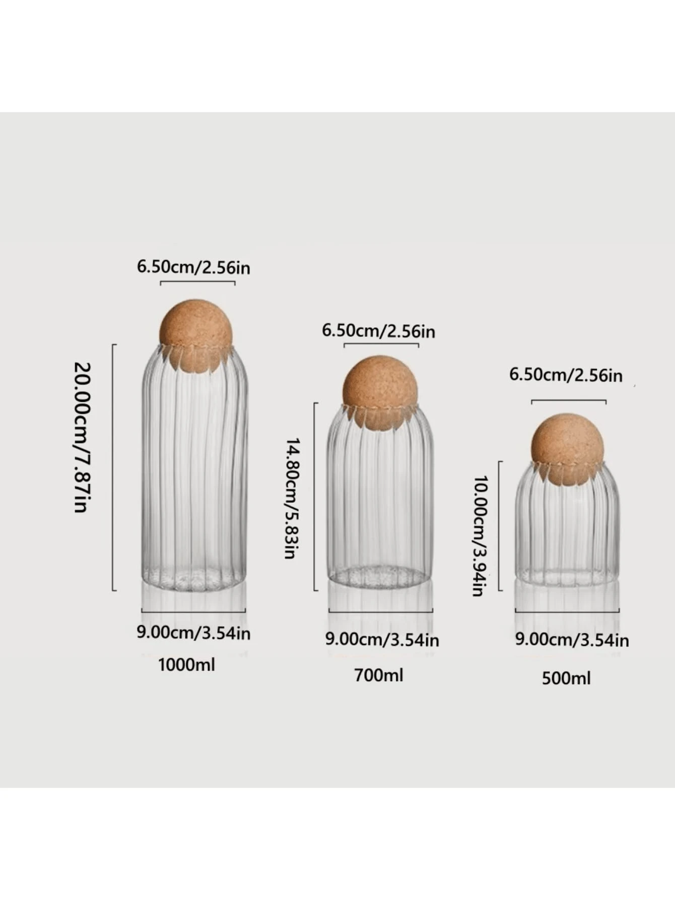 Ball Cork Pyrex Jar Tea Seal Jar Flower Fruit Tea Coffee Bean Display ...