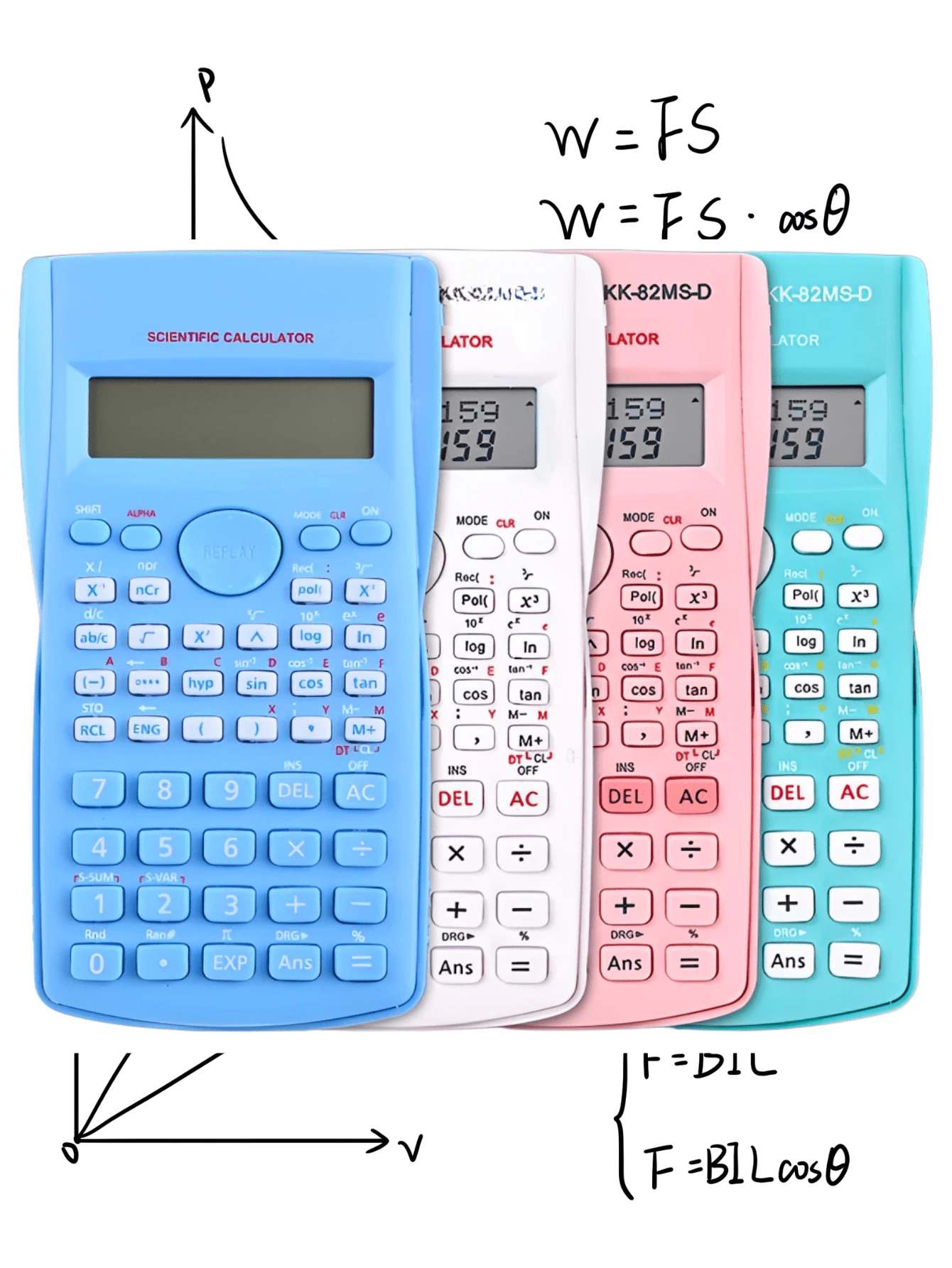 Scientific Calculator 12 Digits 240 Functions And Fraction Color School ...