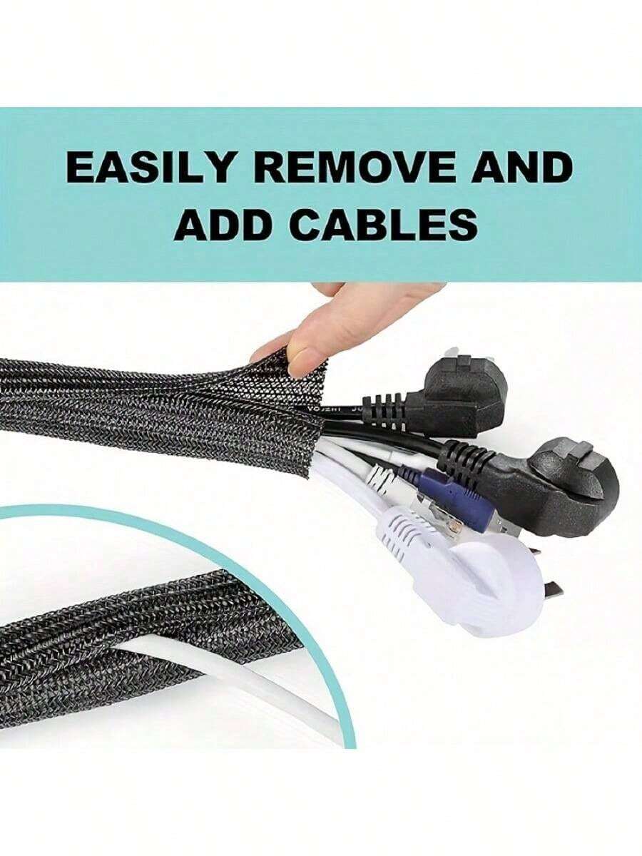 1m - 6mm Inch Cord Protector Wire Loom Tubing Cable Sleeve Split ...