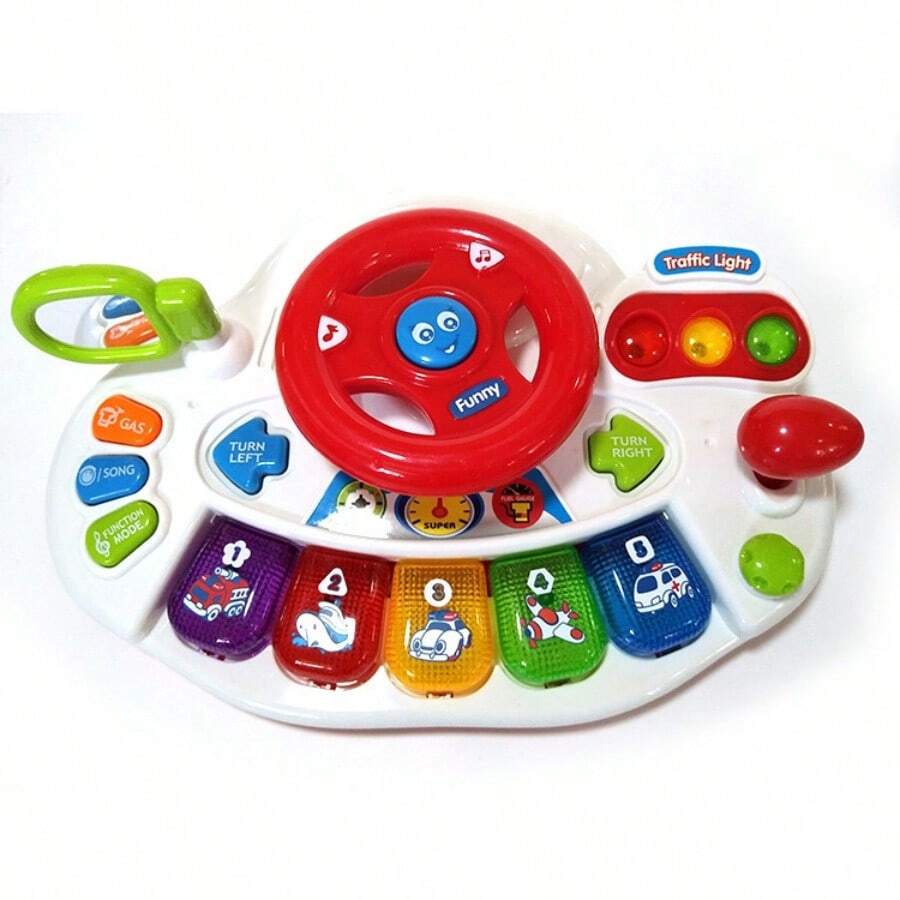 Baby Musical Steering Wheel Toy - Traffic Light Sound Tummy Time ...