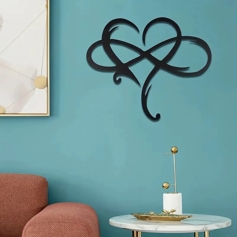 1pc Infinity Heart Shape Metal Wall Art, Eternal Love Infinite Heart ...