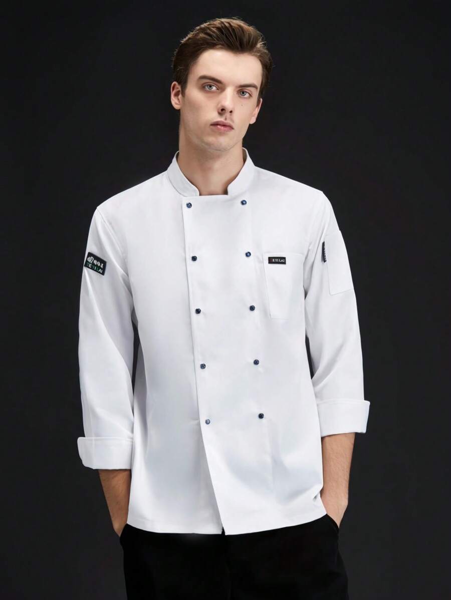 New Classic White Long Sleeve Chef Uniform Unisex, Premium Quality For ...