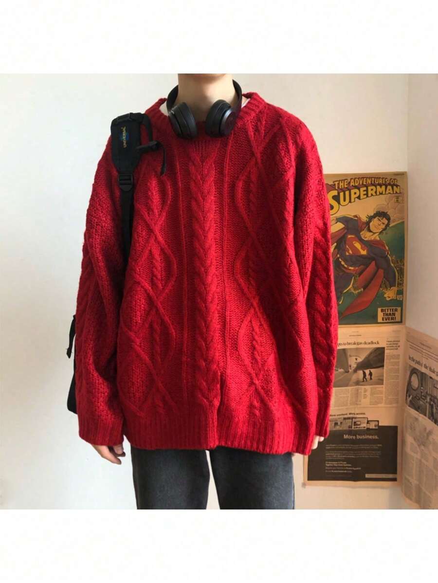Make A Statement With This Red Men's Sweater Boasting A Heavy Weight ...