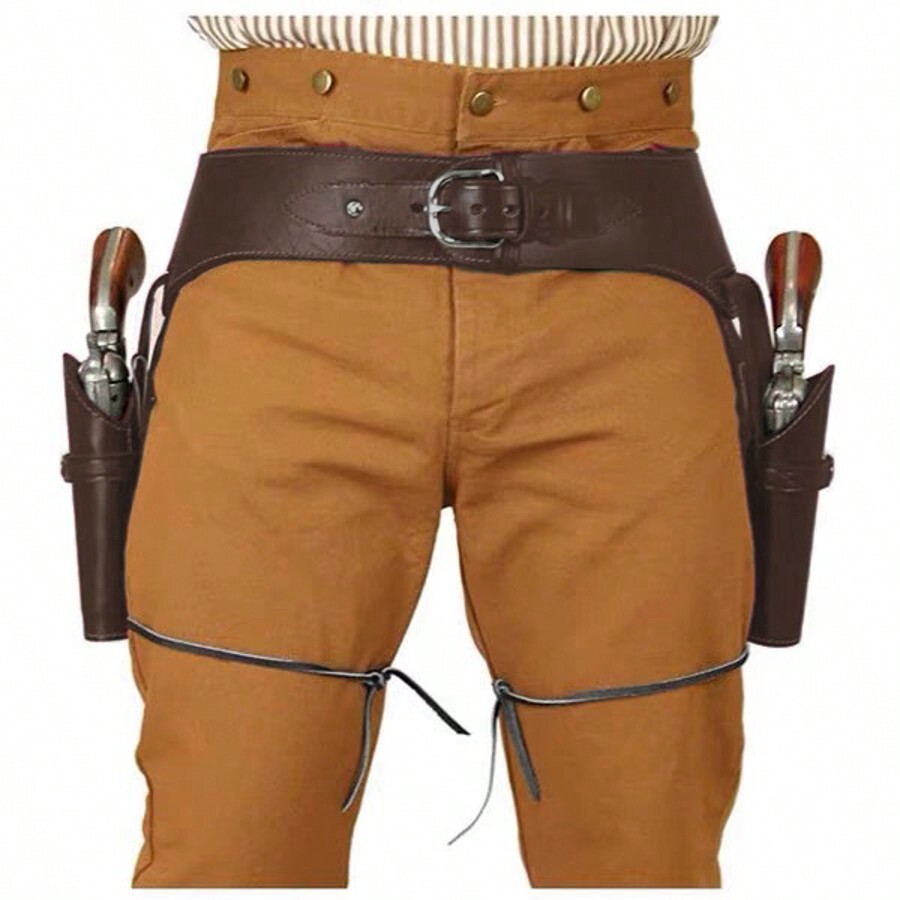 Western Gun Holster Belt PU Pistol Revolver Holder Quickly Draws Rig ...