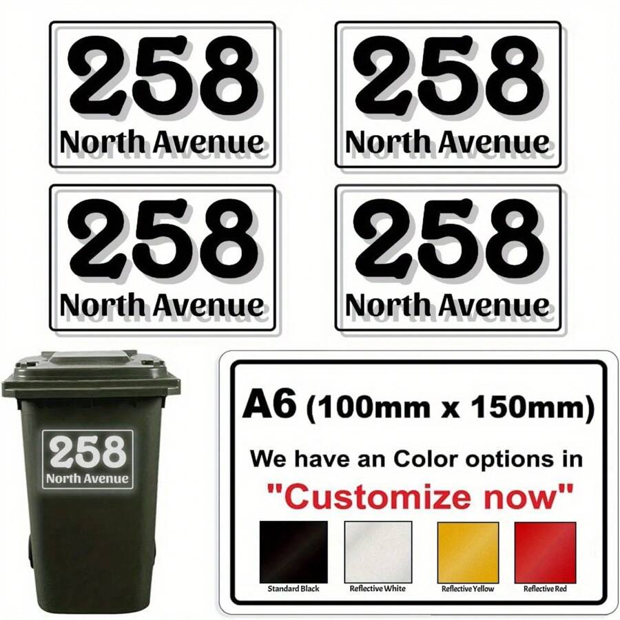 Custom Wheelie Bin Number Stickers - Waterproof, Personalized With ...