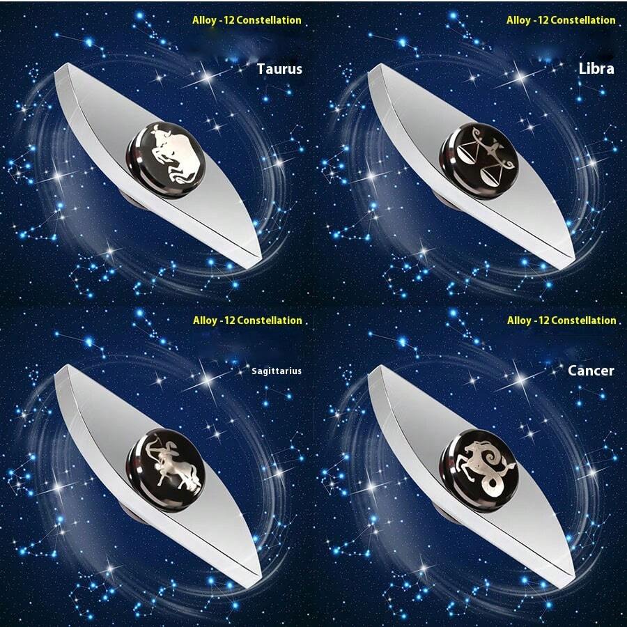12 Constellations Power Eye Finger Spinner, Stainless Steel Alloy ...