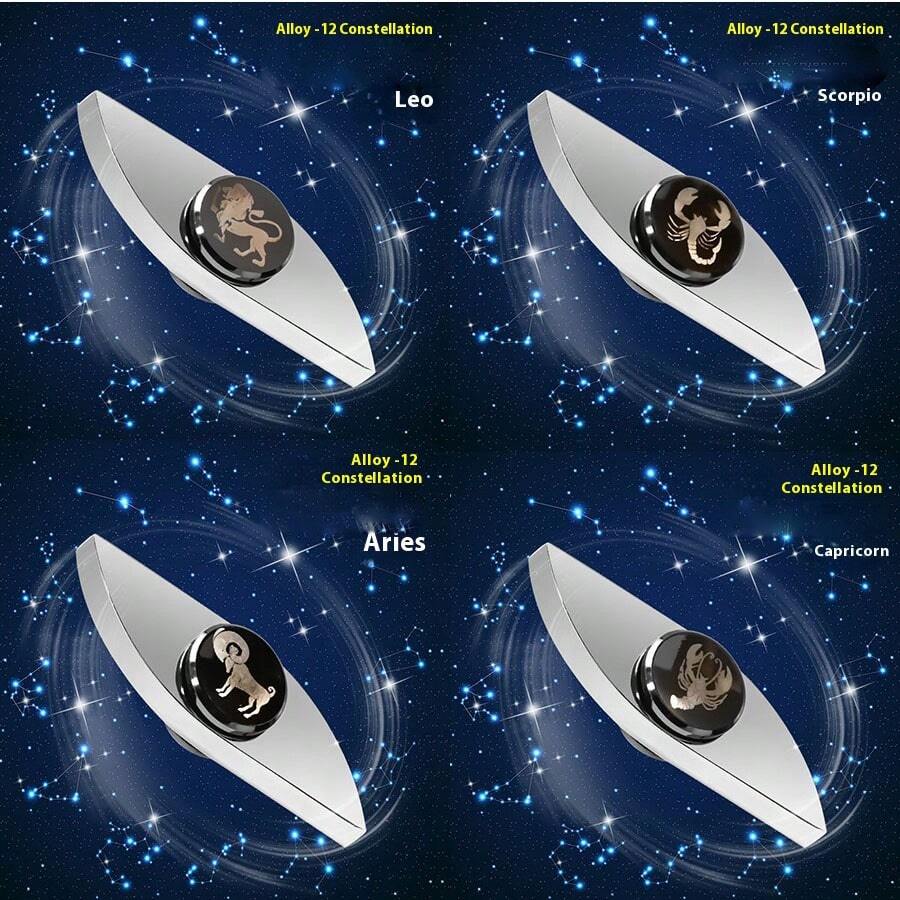 12 Constellations Power Eye Finger Spinner, Stainless Steel Alloy ...