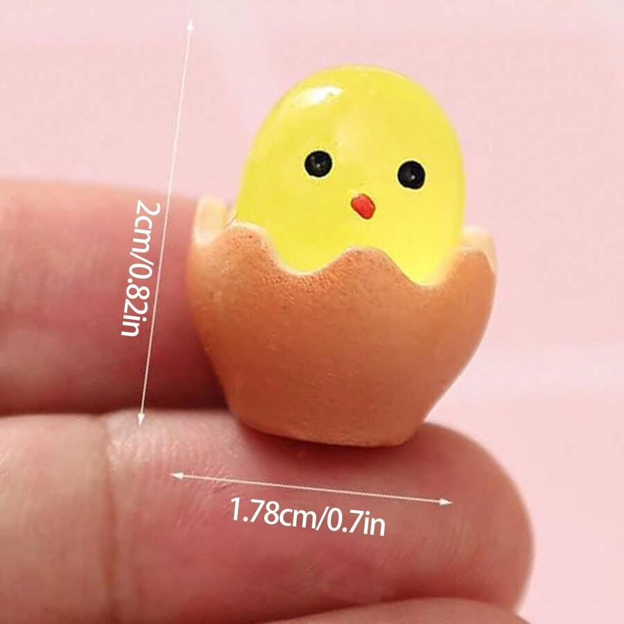 36pcs Mini Resin Animal Mini Resin Hatched Chick Luminous Fresh Hatched ...