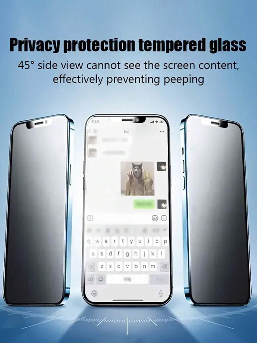 5PCS IPhone Privacy Screen Protector, Tempered Glass, Glossy, Anti-Peep ...