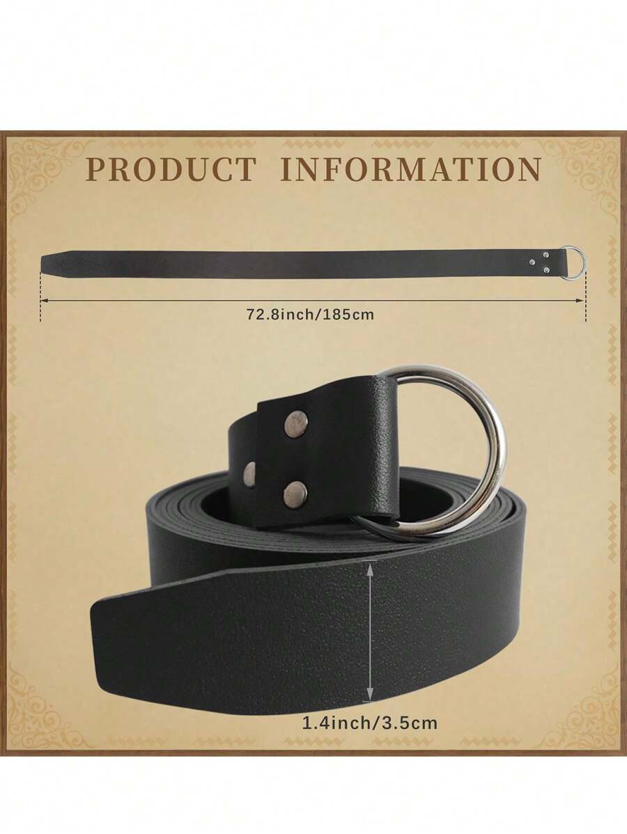 2 Pcs Medieval Knight Belt For Men LARP Renaissance O Ring Belts For ...