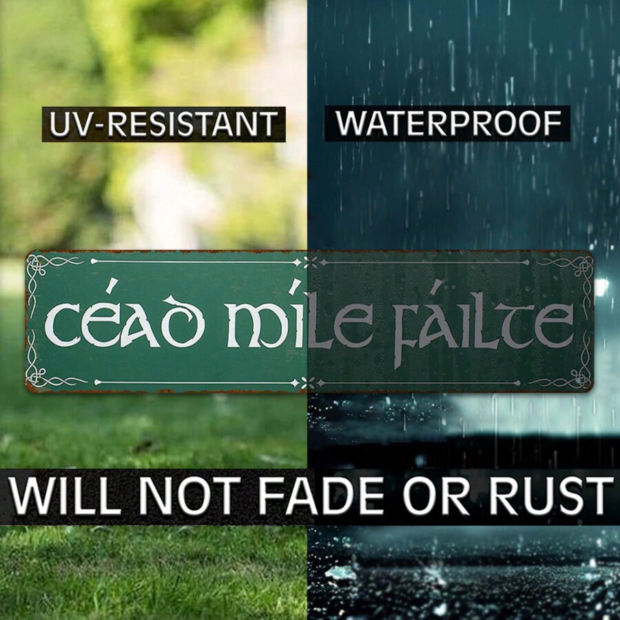 1pc Assorted Style Metal Sign With Irish Gaelic Phrase , Universal ...
