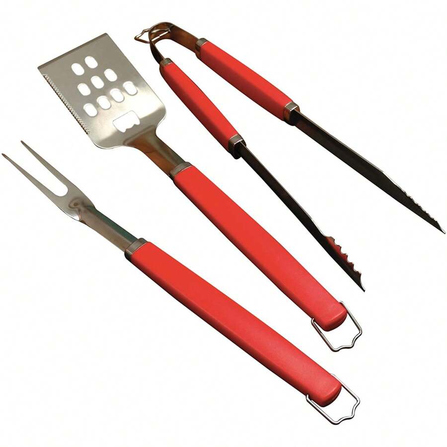 Perfect Chef 3-Piece Barbecue Tool Set With Red Handle | SHEIN USA