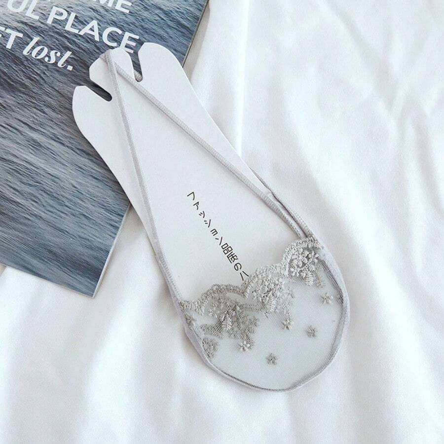 1/6pairs Korean Style Lace Invisible Ankle Socks For High Heels, Ultra ...