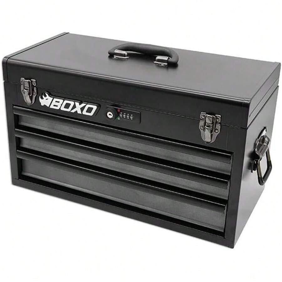USA Hand Carry Tool Box 3-Drawer Heavy Duty Steel Toolbox With Lock ...