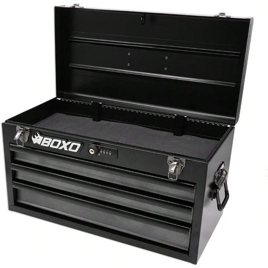 USA Hand Carry Tool Box 3-Drawer Heavy Duty Steel Toolbox With Lock ...