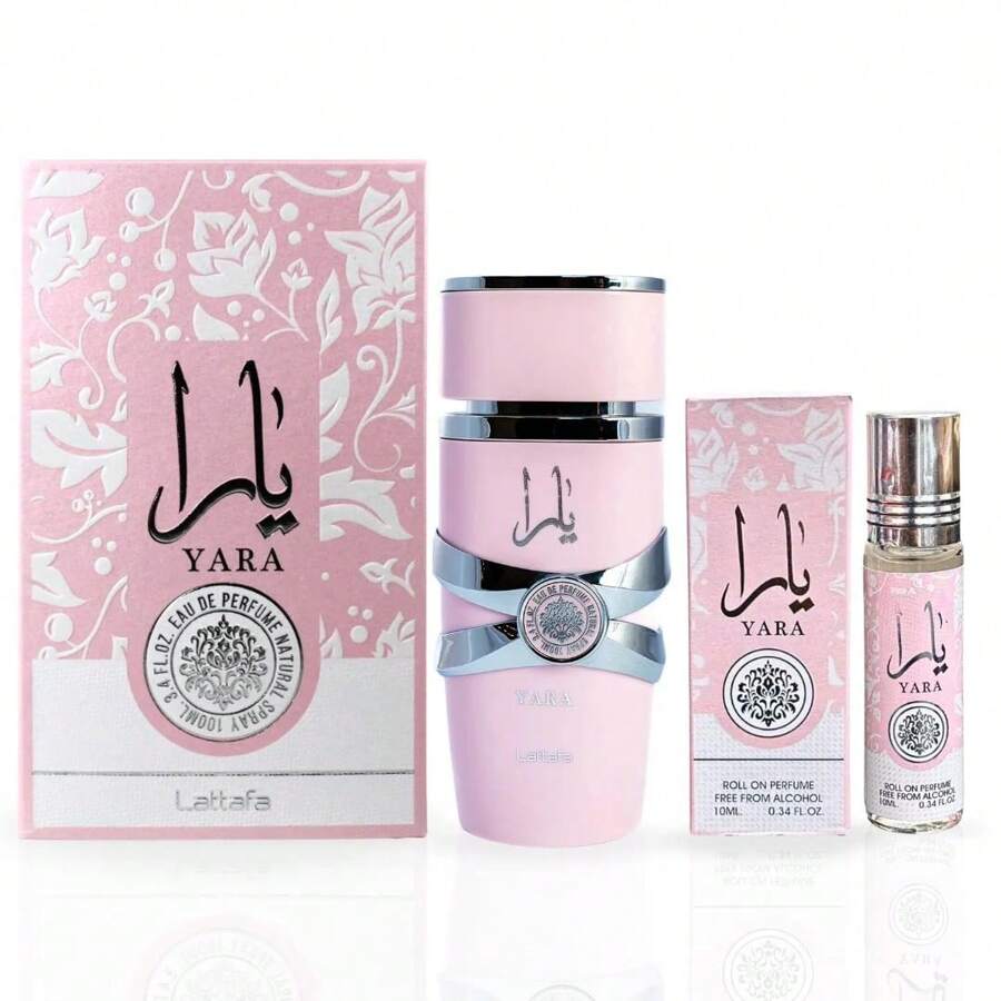 Lattafa Yara Bundle (Eau De Parfum+Perfume Roll On) 3.4 Fl Oz + 10 Ml ...