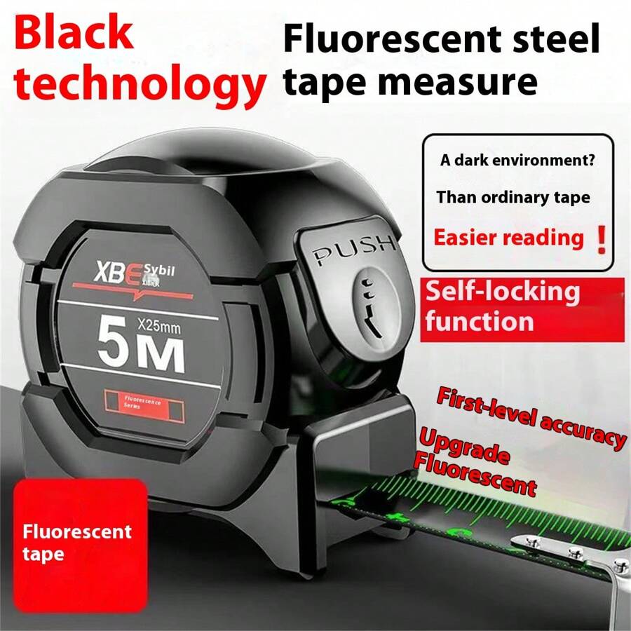 High-Tech Fluorescent Measuring Tape, Imported, Wide & Thick, Wear ...