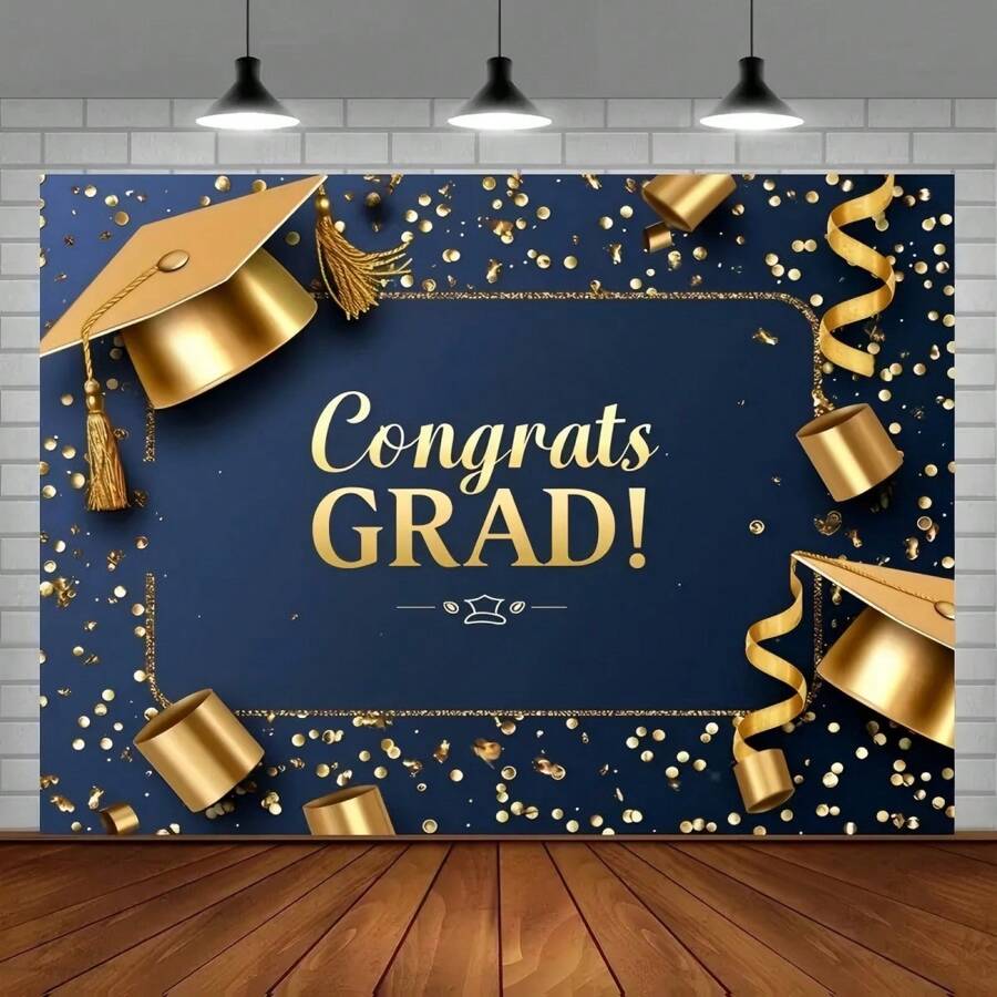 1pc 2025 Graduation Party Decoration Congratulate Graduates Backdrop ...