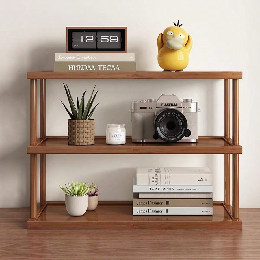 Wooden Desk Organizer Rack, Multi-Tier Desktop Shelf For Office ...