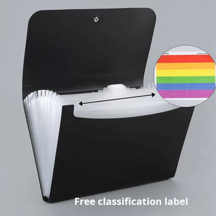 13 Compartment A4 Size Accordion File Folder, Large Capacity Document ...