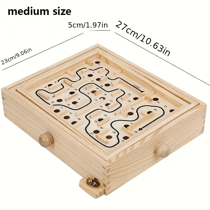 Interactive Wooden Balance Ball Game - Balance Rolling Ball Maze Game ...