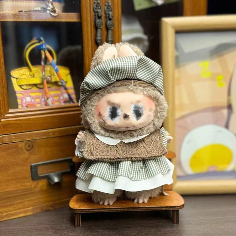 Clothes Only] 17cm Labubu Pendant Doll Clothes Skirt Vinyl Doll Suit ...