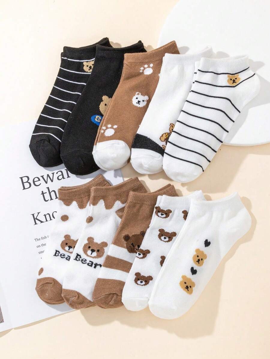 10 Pairs Kids/Children Cartoon Cute Thin Sports Casual Ankle Socks ...