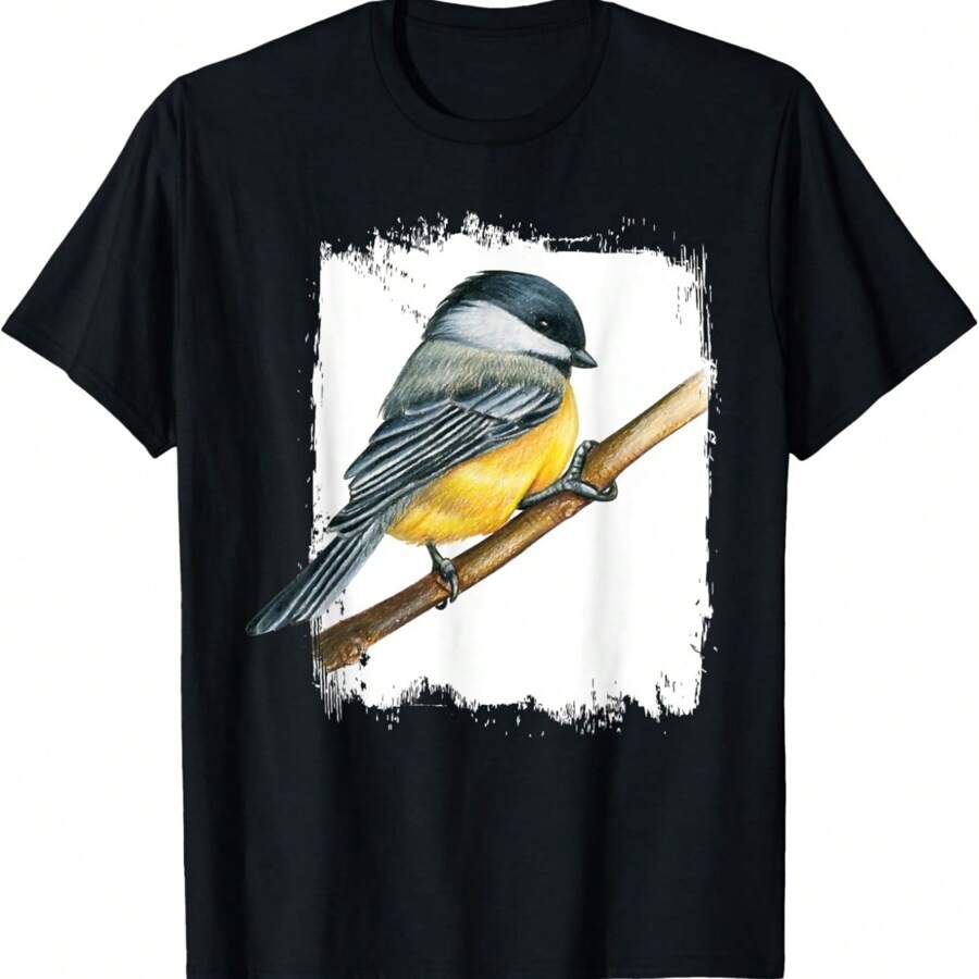Vintage Bird Watcher Birding Birdwatching Bird Chickadee T-Shirt ...